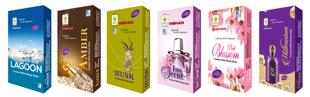 White Dry Dhoop Sticks Box Pack - Nishan Products